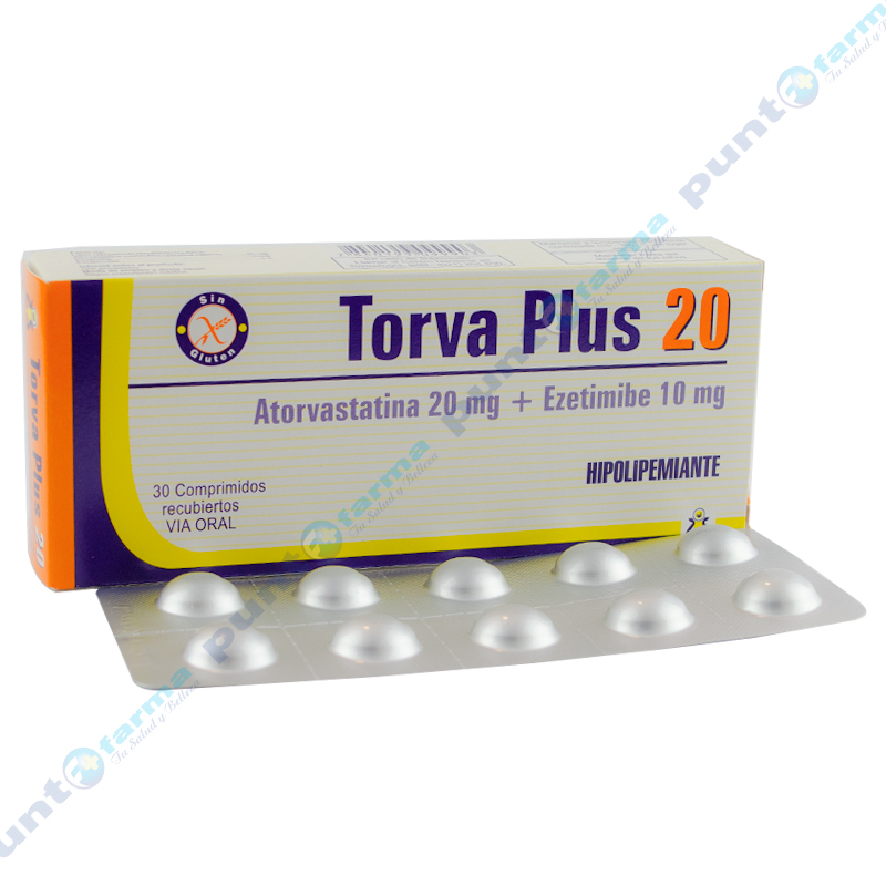 Torva Plus 20 Atorvastatina 20 mg - Caja de 30 comprimidos recubiertos ...