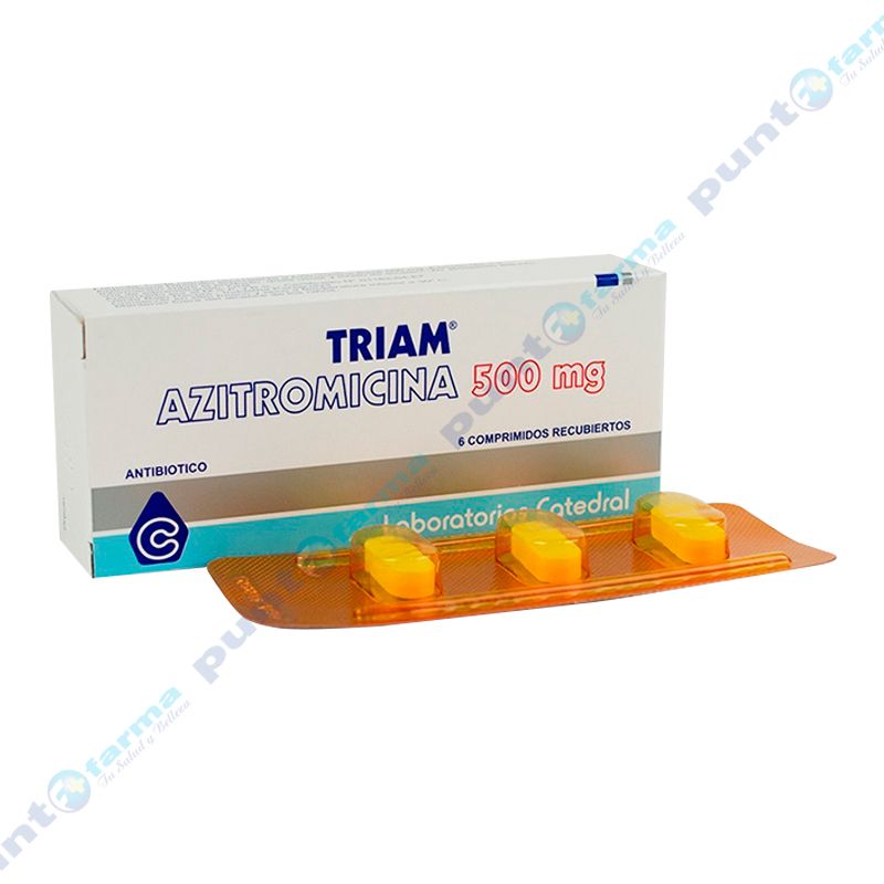 Triam Azitromicina 500 mg - Caja de 6 comprimidos recubiertos | Punto Farma