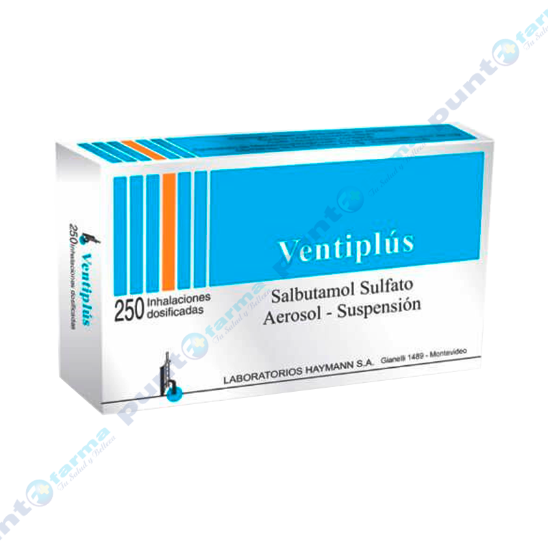 Punto Farma | Ventiplus Salbutamol Sulfato - Suspensión aerosol 250 Inhalaciones dosis