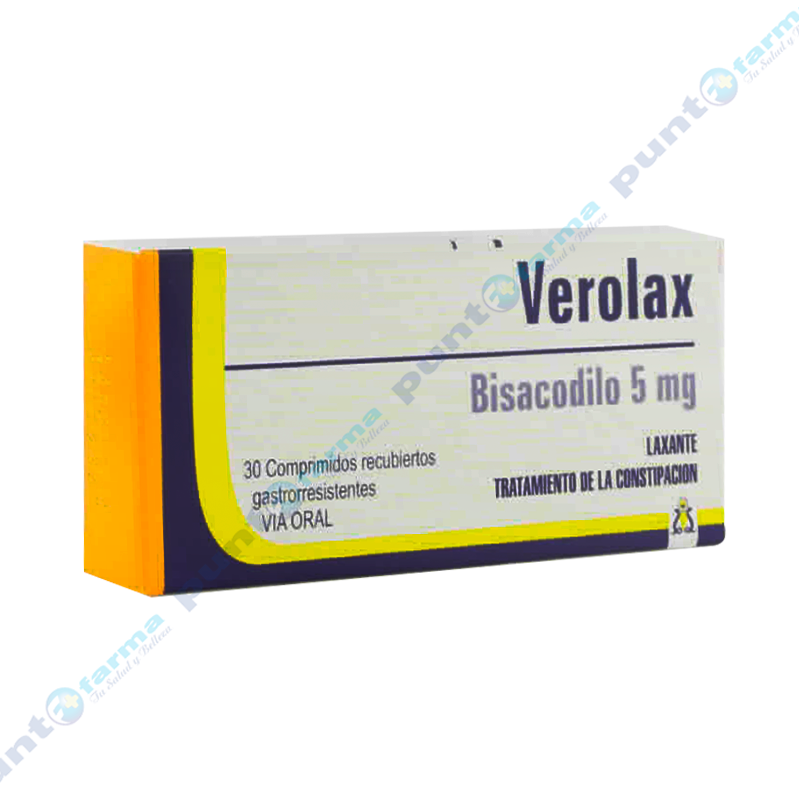 Verolax Bisacodilo 5mg - Caja de 30 comprimidos recubiertos ...