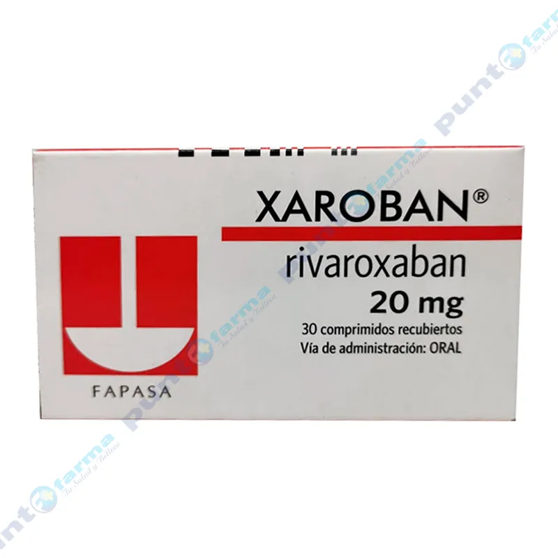 Xaroban Rivaroxaban 20 mg - Cont. 30 comprimidos recubiertos | Punto Farma