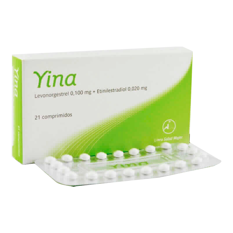Punto Farma | Yina Levonorgestrel 0,100mg más Etinilestradiol 0,020mg - Cont. 21 comprimidos