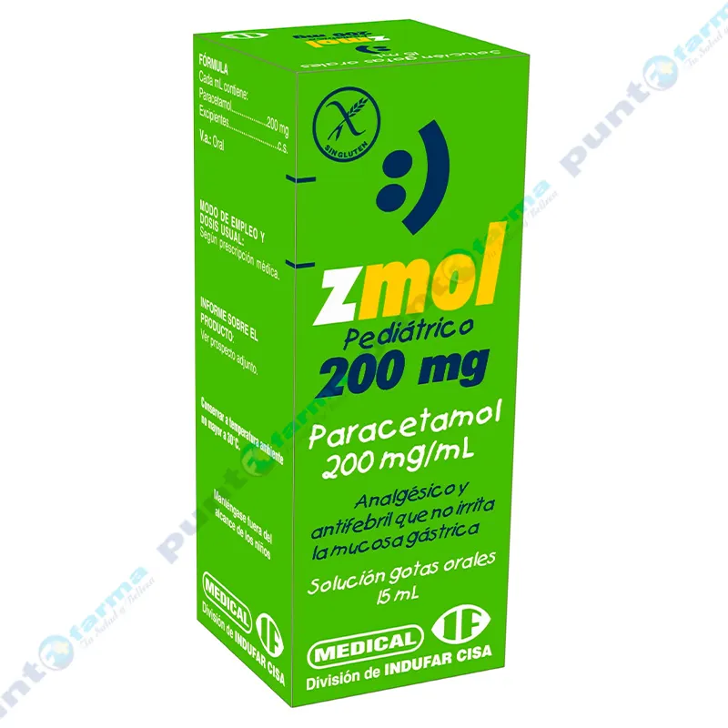 Z-mol Pediátrico gotas - Paracetamol 200 mg - Fco de 15mL. | Punto Farma